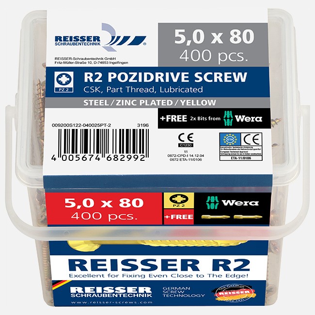 Reisser screw R2 tub M4 UK