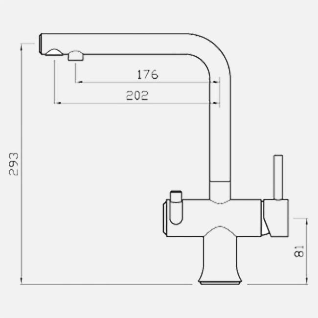 Hydra Gun Metal Tri Flow Filter Tap | Filtered Water Taps Online UK