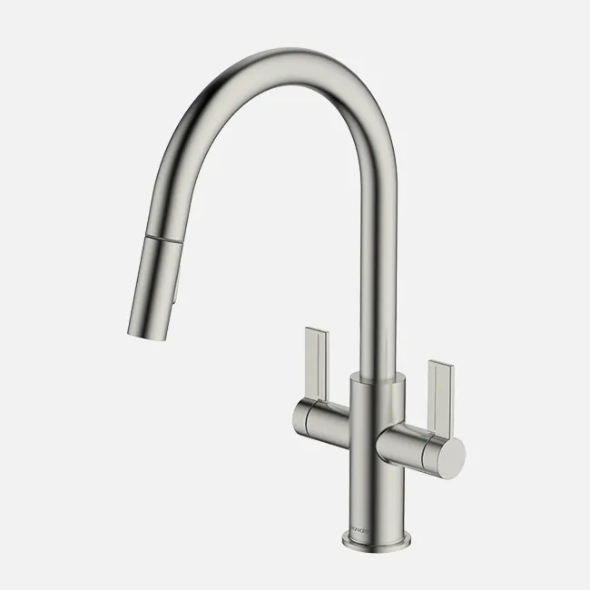 Clearwater Kira Twin Lever Pullout Tap Nickel Ireland