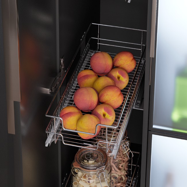 Pull out storage baskets soft close with undermount runners