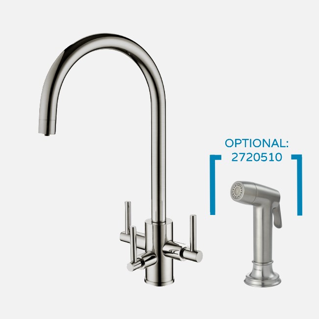 Clearwater Stella Tri-Spa Tap Brushed Nickel UK